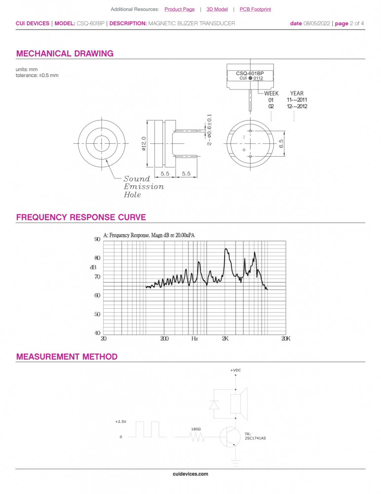CSQ-601BP datasheet page 2