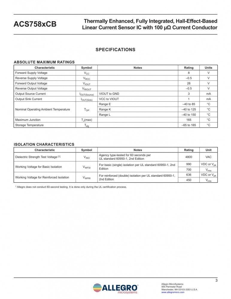 ACS758 datasheet page 3