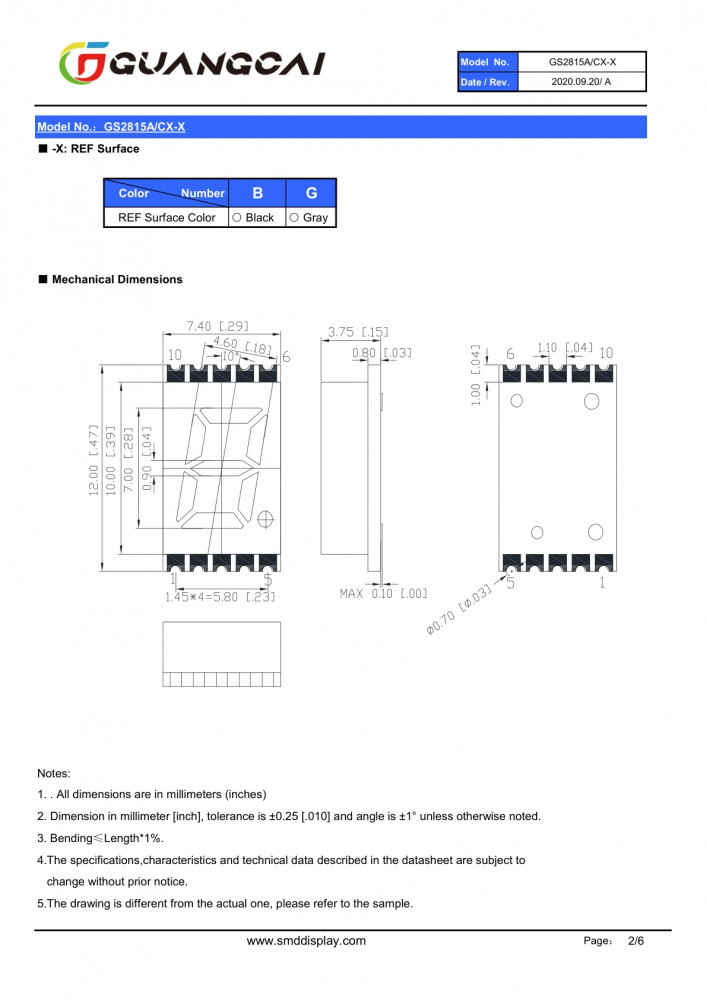 GS2815AR-G datasheet page 2