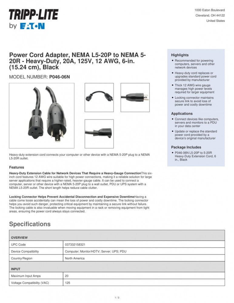 P046-06N technical document page 1