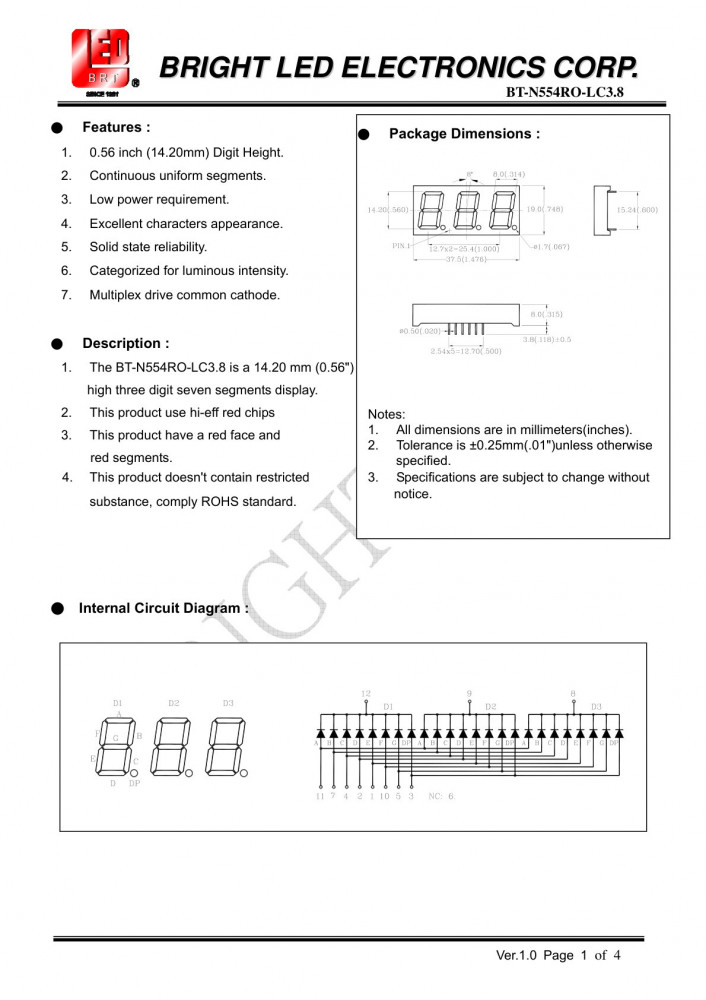 BT-N554RO-LC3.8 datasheet page 1