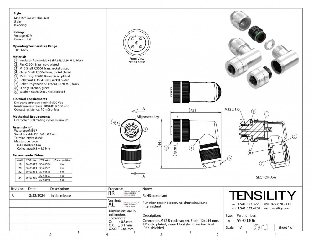 Tensility International 55-00306 product drawing preview