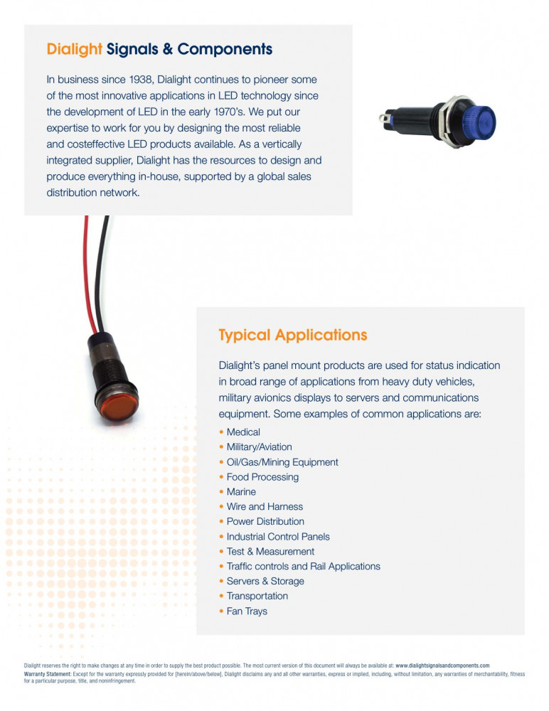 LED panel-mount indicator catalog page 2