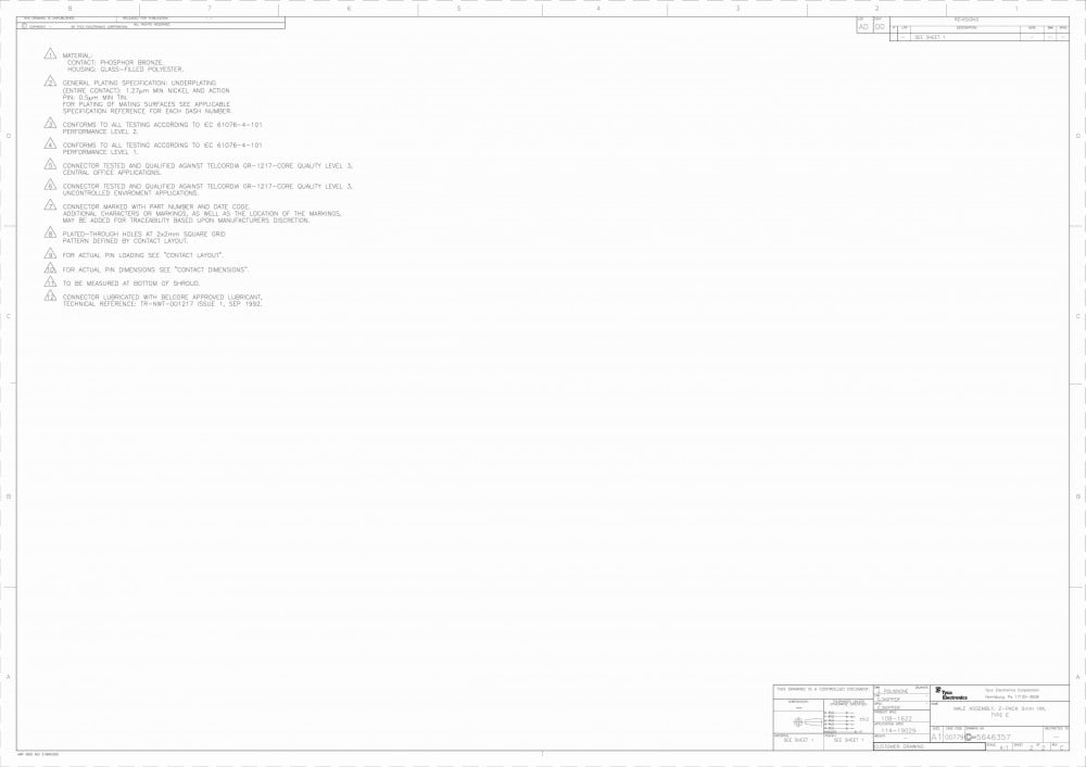 TE Connectivity 5646357-1 controlled drawing page 2