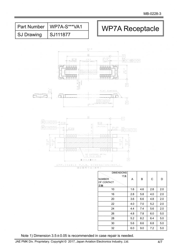 JAE WP7 Series datasheet page 4