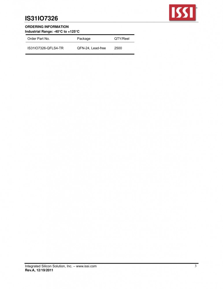 IS31IO7326 datasheet page 3