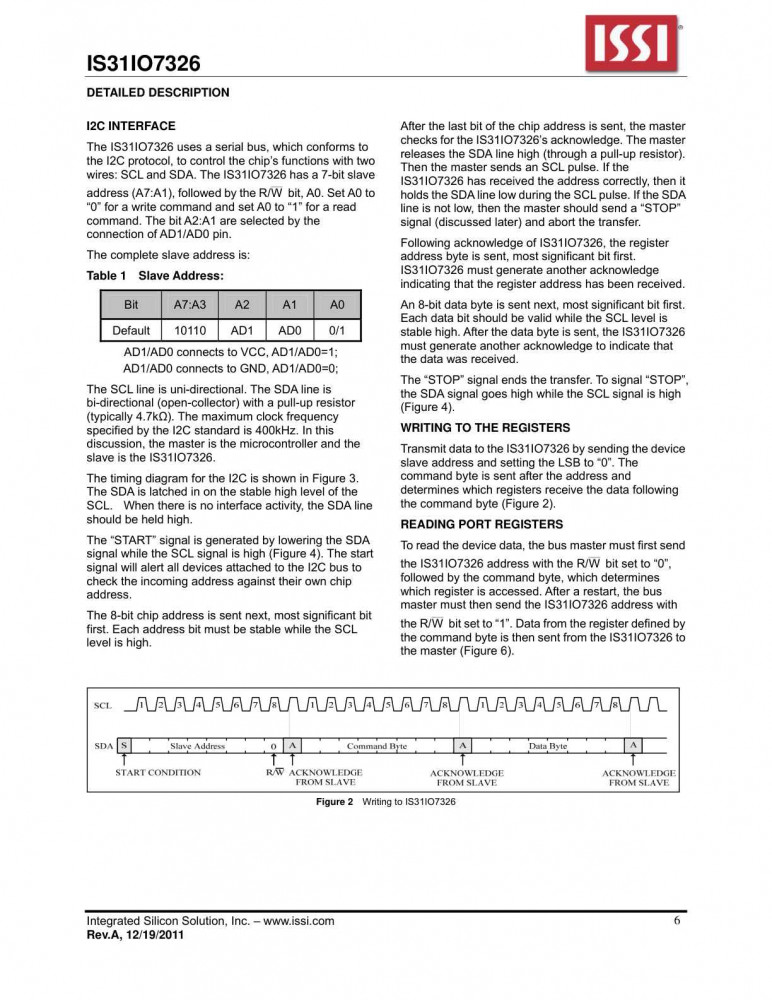 IS31IO7326 datasheet page 6