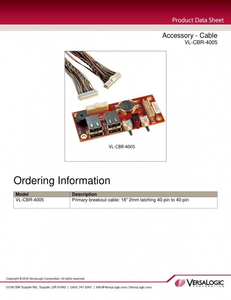 VL-CBR-4005 product document image