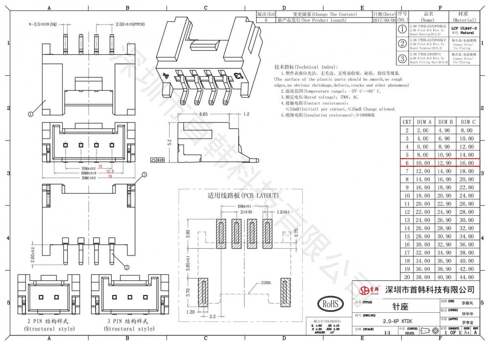 SHOU HAN 2.0-6PWTDK specification page 1
