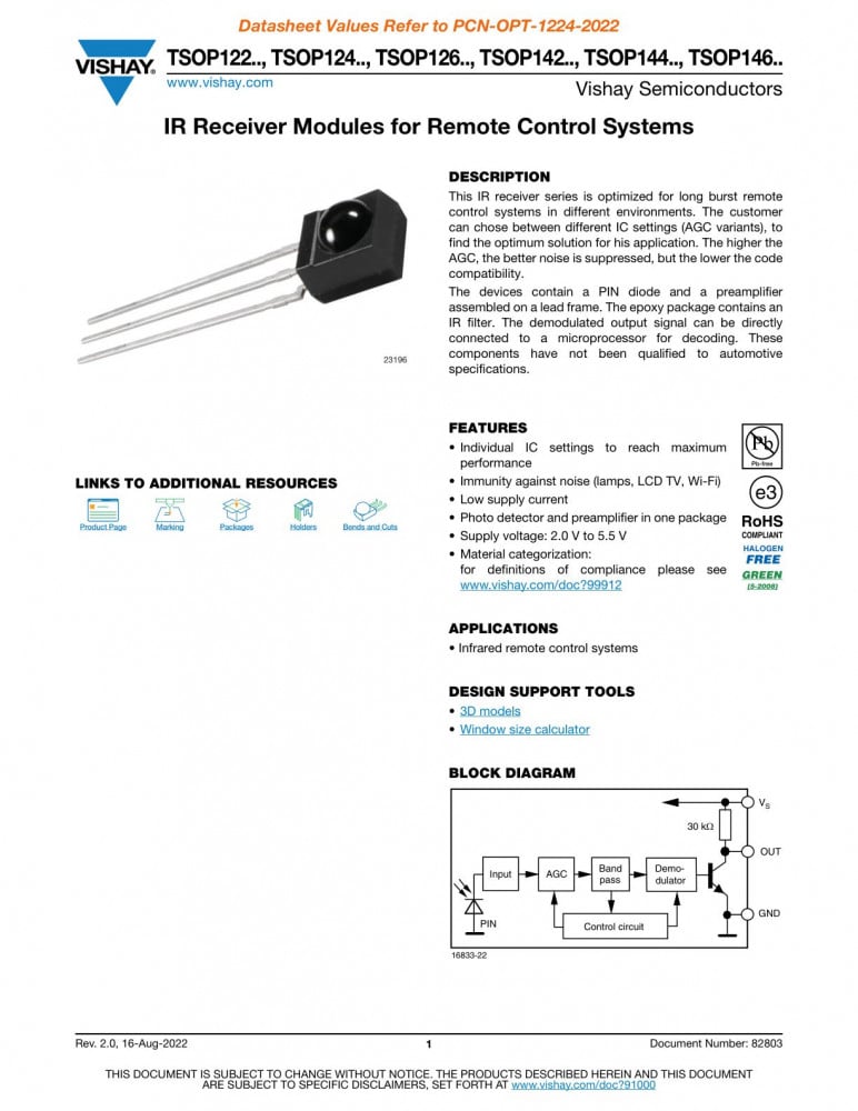 TSOP14456 datasheet page 1