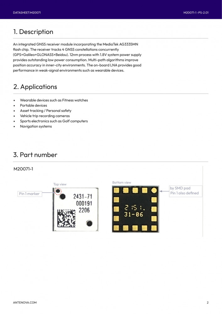 M20071 datasheet page 2