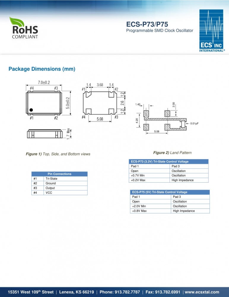 ECS-P75 oscillator datasheet page 2