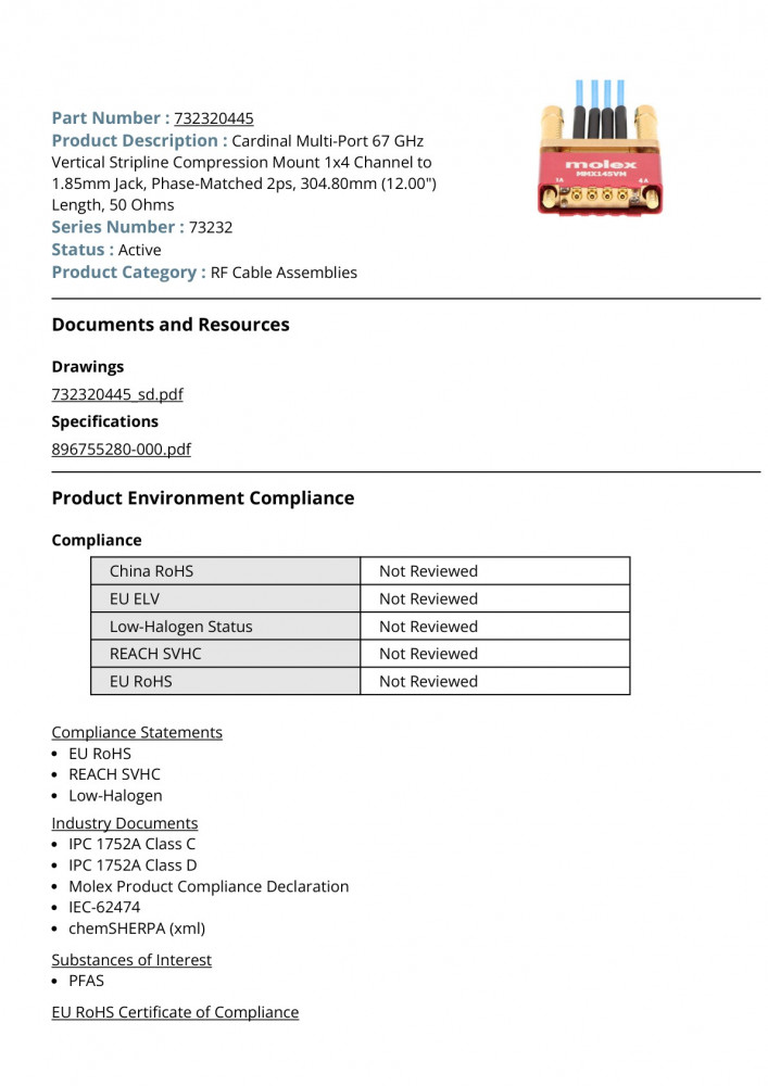 MOLEX 732320445 technical document image, page 1