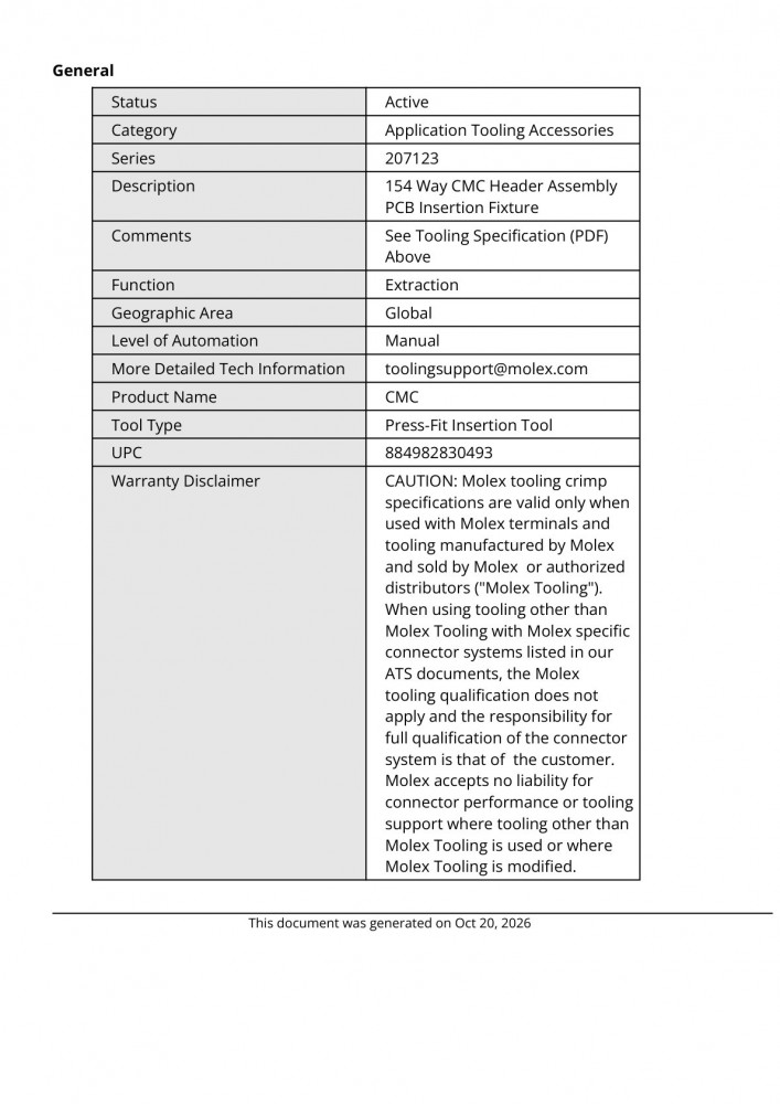 Tooling specification preview, page 2