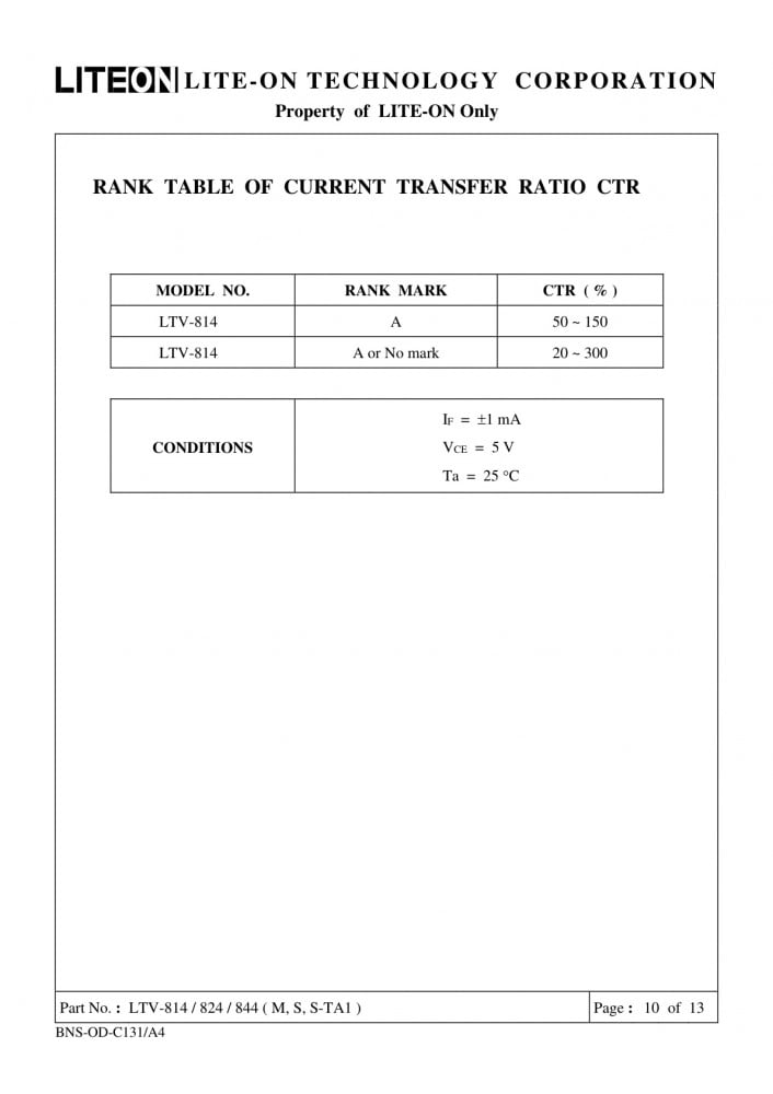 LITEON LTV-844 datasheet page 10