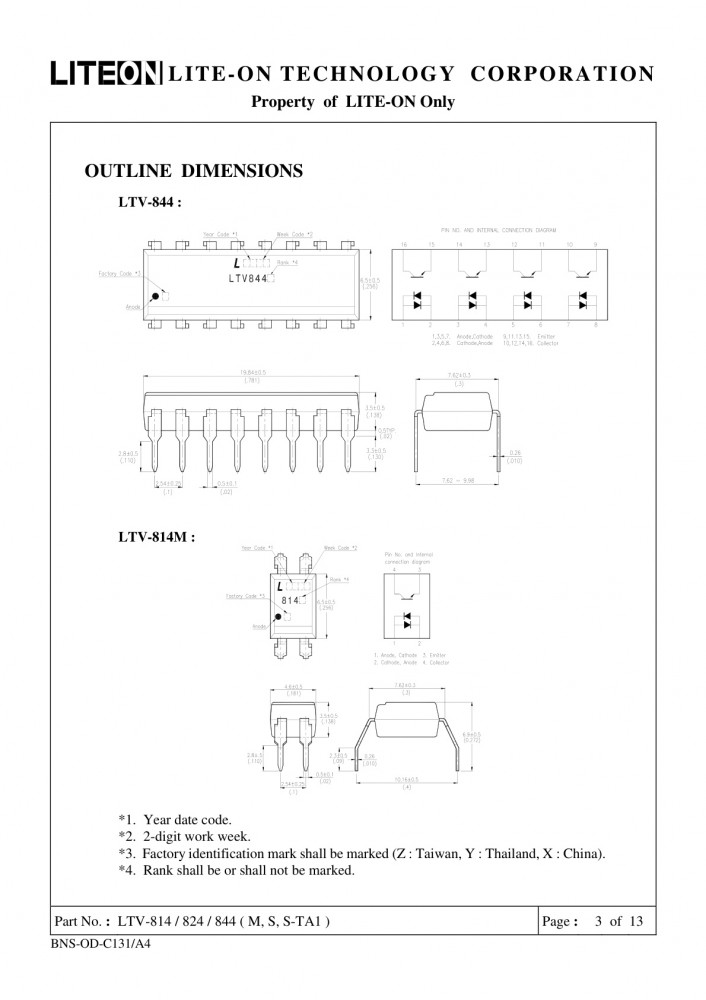 LITEON LTV-844 datasheet page 3
