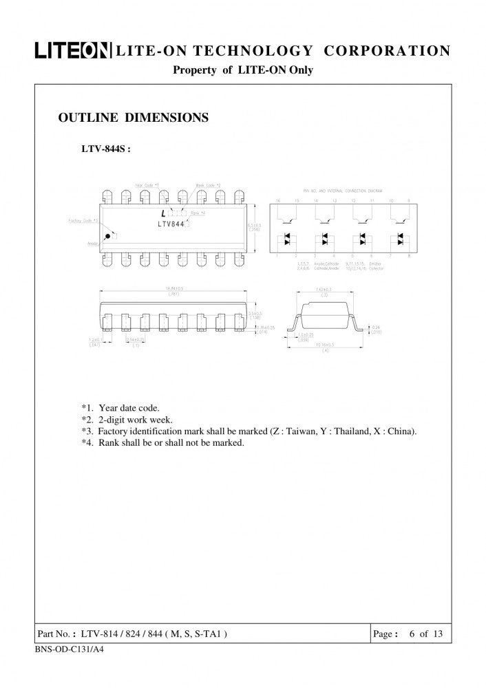 LITEON LTV-844 datasheet page 6
