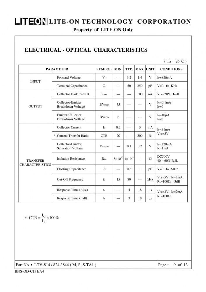 LITEON LTV-844 datasheet page 9