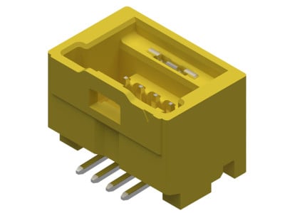 Spot-On Wire-to-Board Header with Nail, 1.50mm Pitch, Single Row, Vertical, 3 Circuits, with Potting Capability, Matte Tin (Sn) Plating, Blue