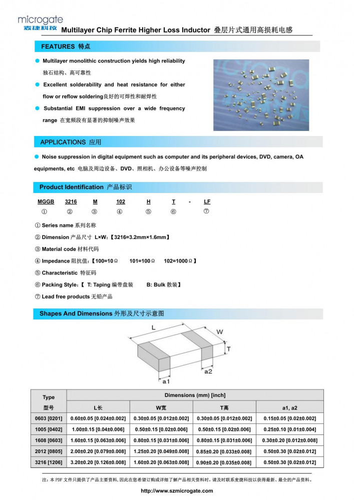 Microgate MGGB series datasheet page 1
