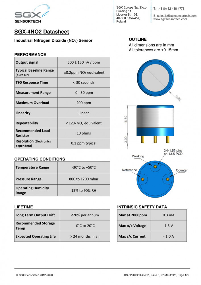 SGX-4NO2 datasheet page 1
