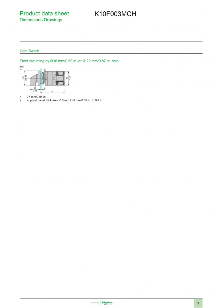 K10F003MCH technical document page 3