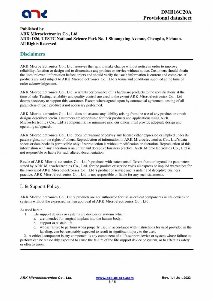 DMB16C20A datasheet page 6