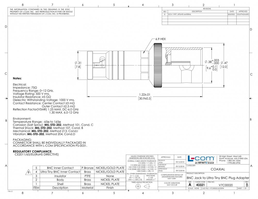 L-com V7C00020 technical document page