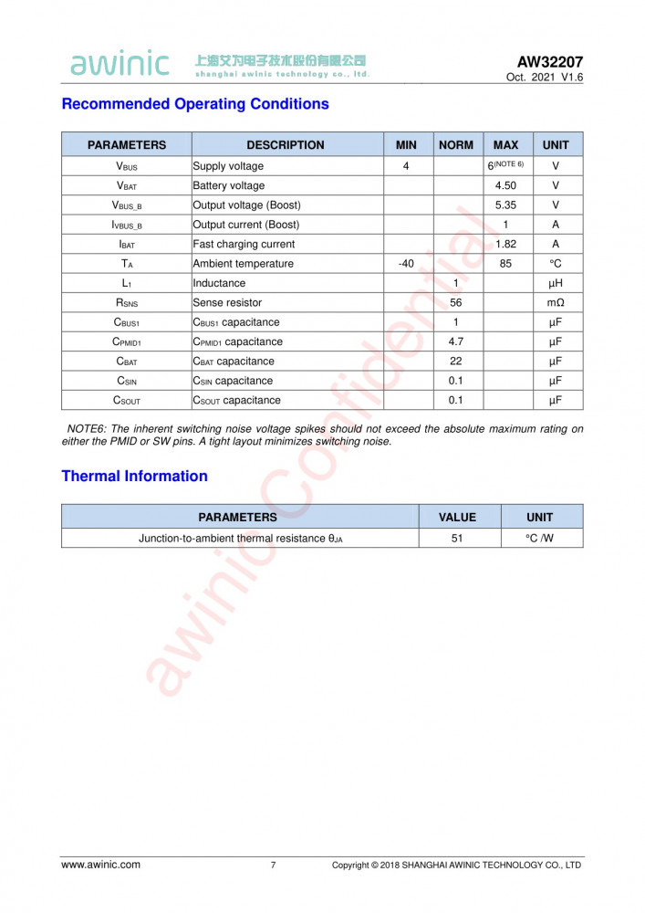 AW32207FCR datasheet page 7