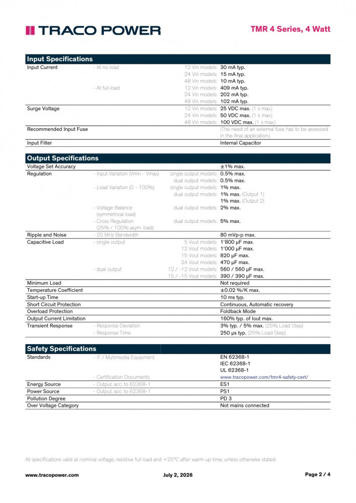 TMR 4 Series document page 2