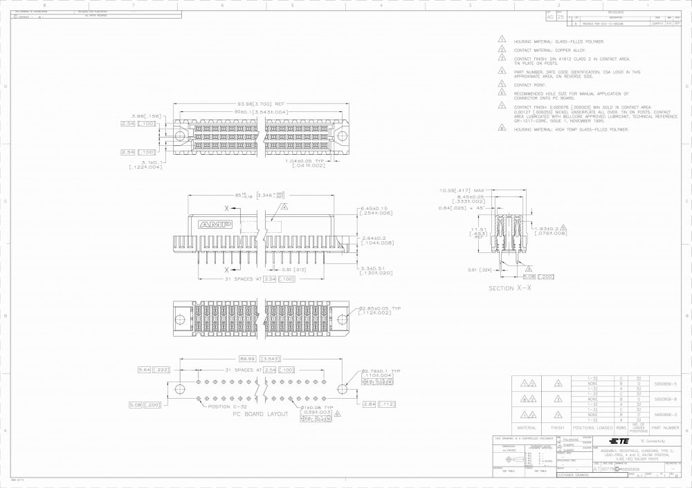 TE Connectivity 5650956-5 technical drawing