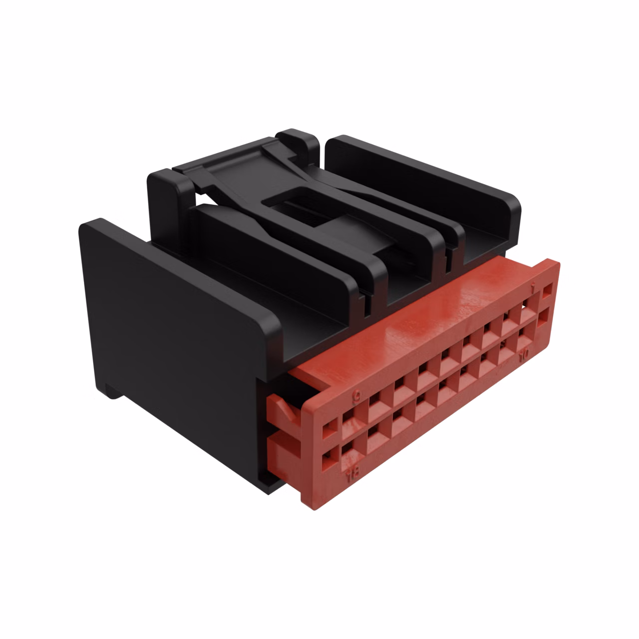 2.54mm Pitch, 0.64mm Width H-DAC 64 High Density Automotive Connectors, Dual Row, Female Harness Assembly, 18 Circuits, Polarization Option 2, Black for sale