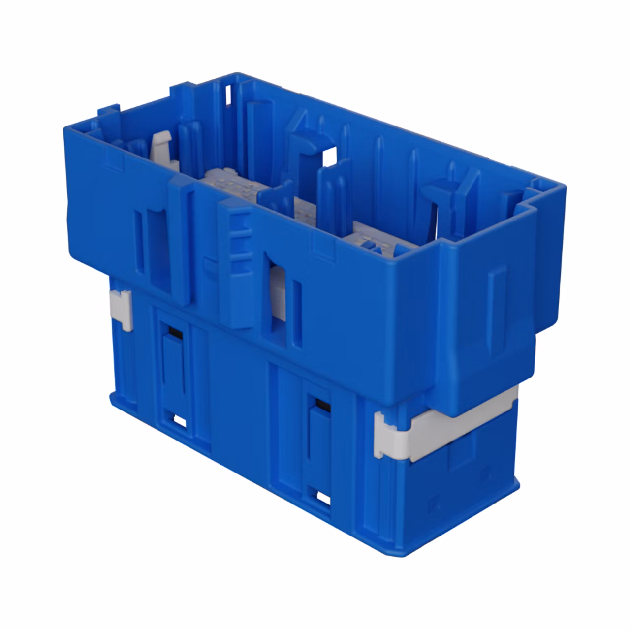 MX-DaSH Unsealed 2x2 Male Connector Assembly, without Wire Dress Cover Latch, Configuration 6, Keying Option C, Blue for sale