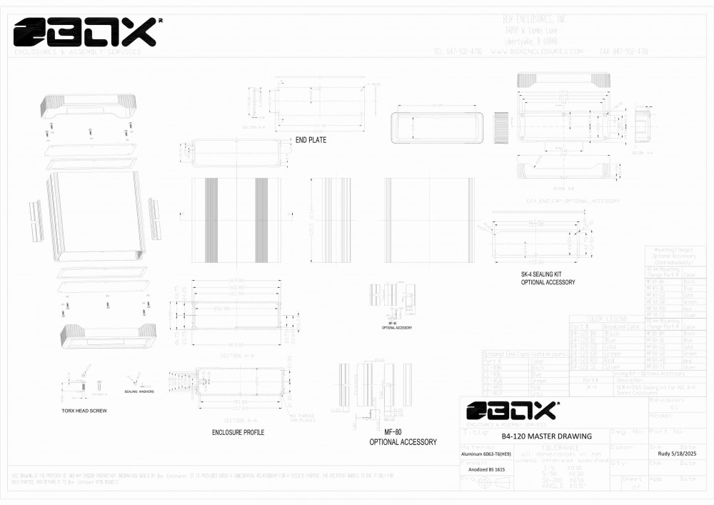 B4-120 technical drawing page