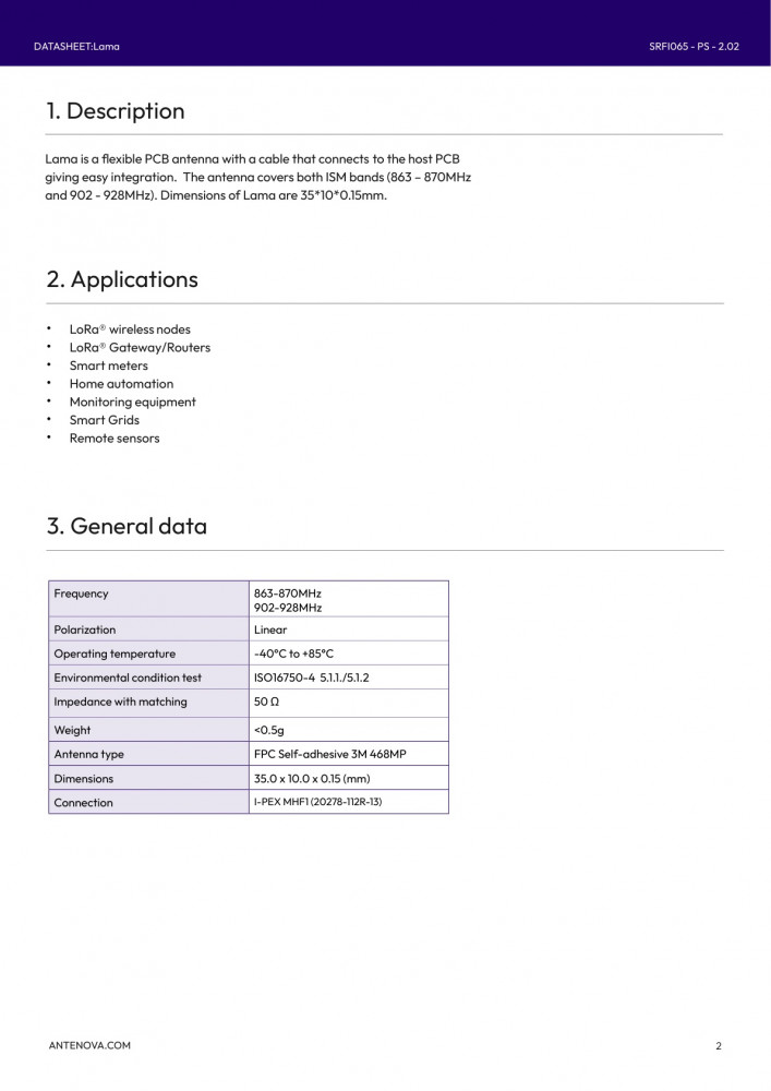 Lama datasheet page 2