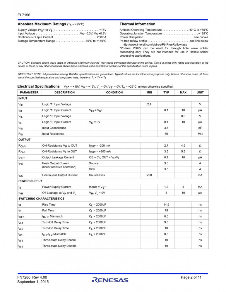 EL7156 document page 2