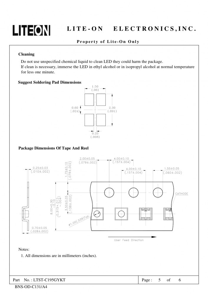 LTST-C195GYKT datasheet page 5