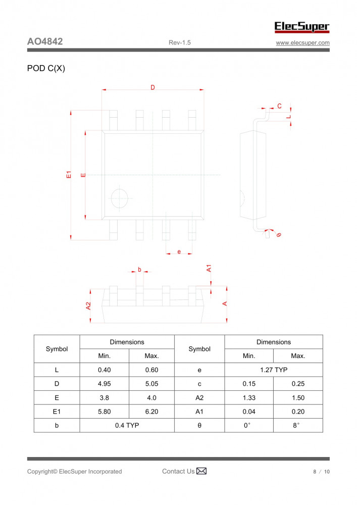 AO4842 technical document page 8