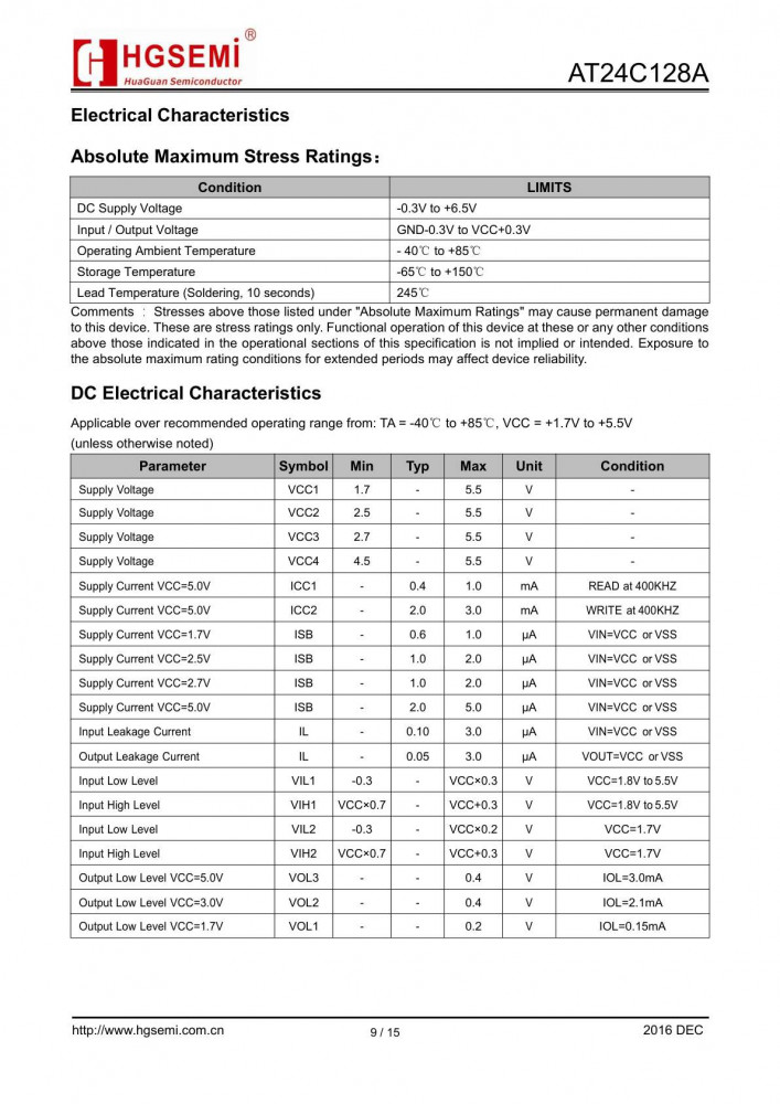 AT24C128AM/TR datasheet page 9