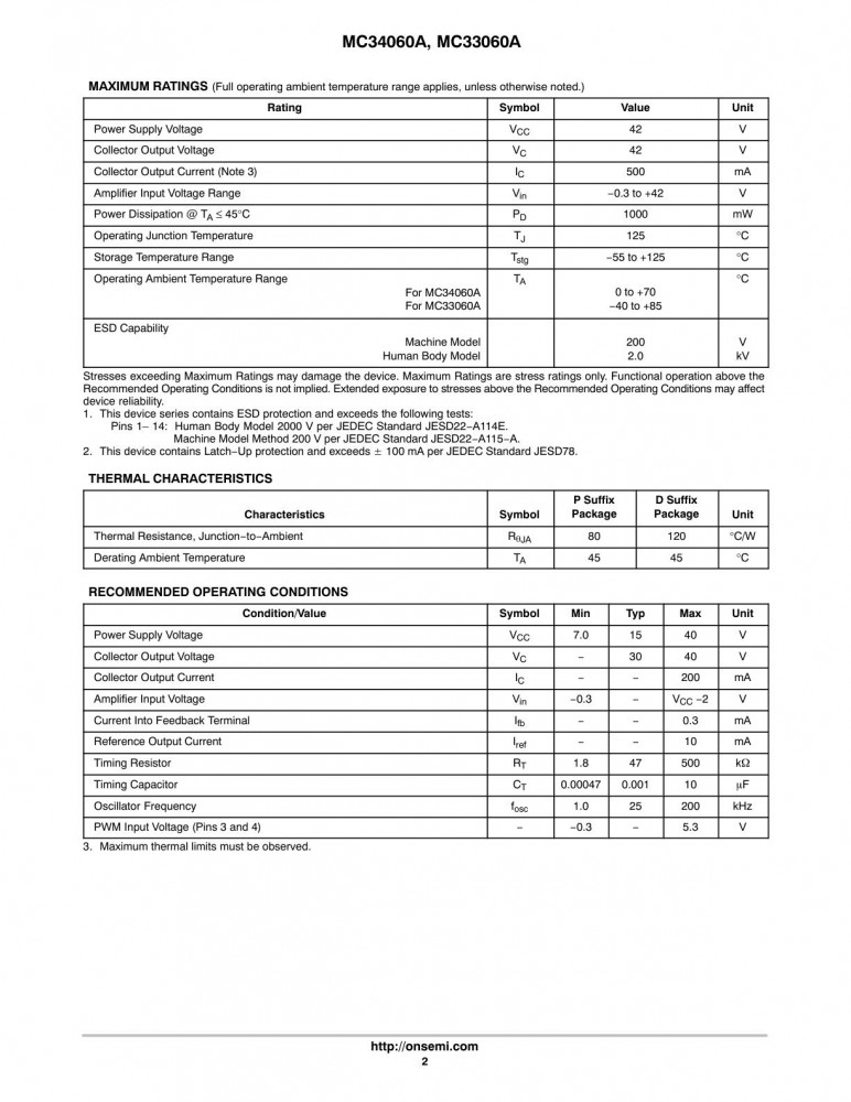 MC33060A datasheet page 2