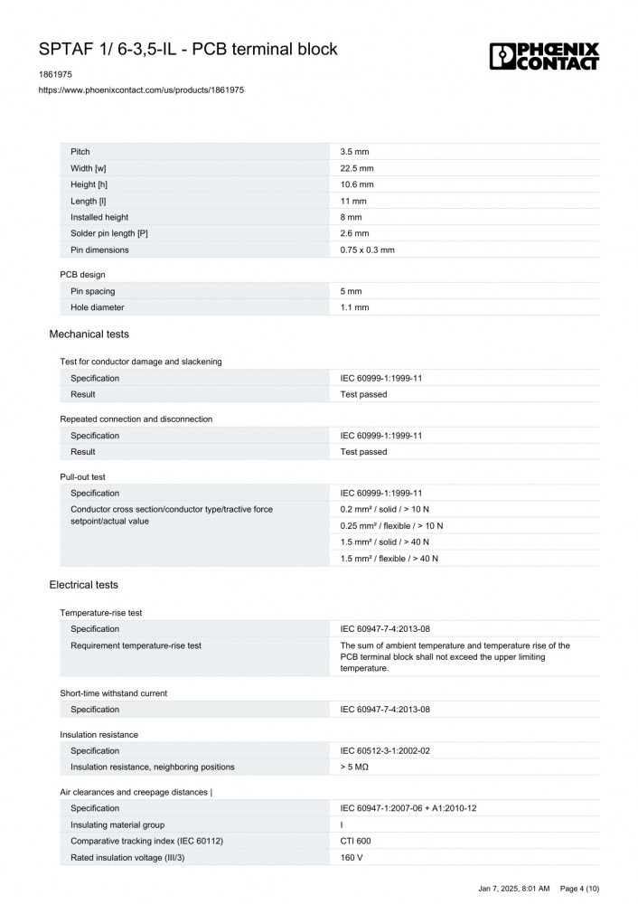 Phoenix Contact 1861975 technical document page 4