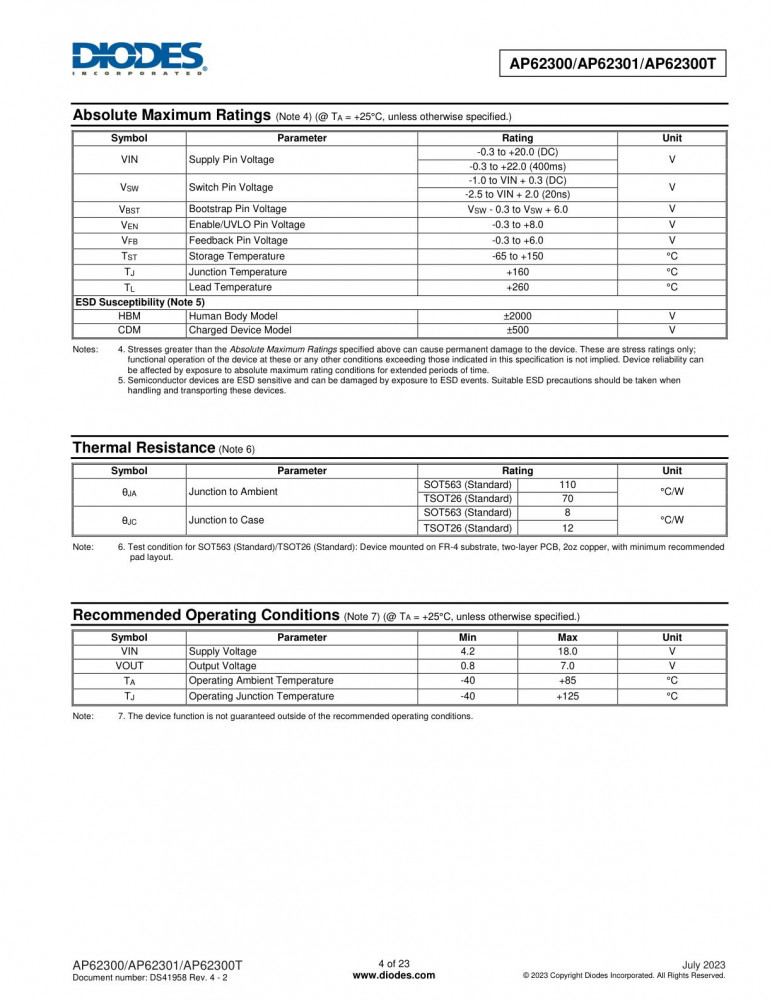 AP62301Z6-7 datasheet page 4