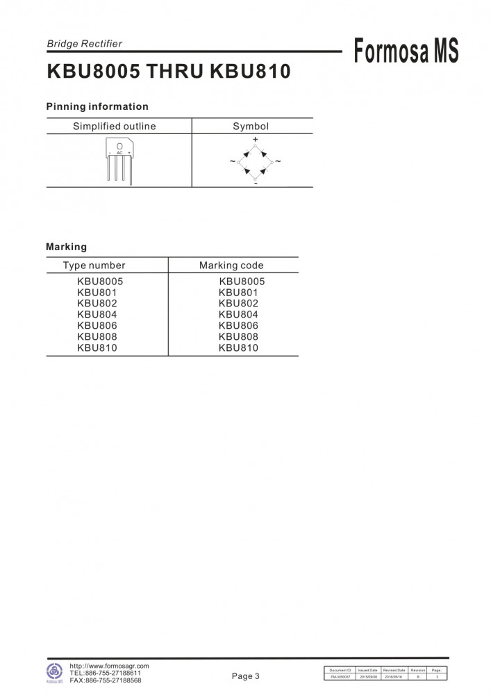 KBU8005 through KBU810 datasheet page 3