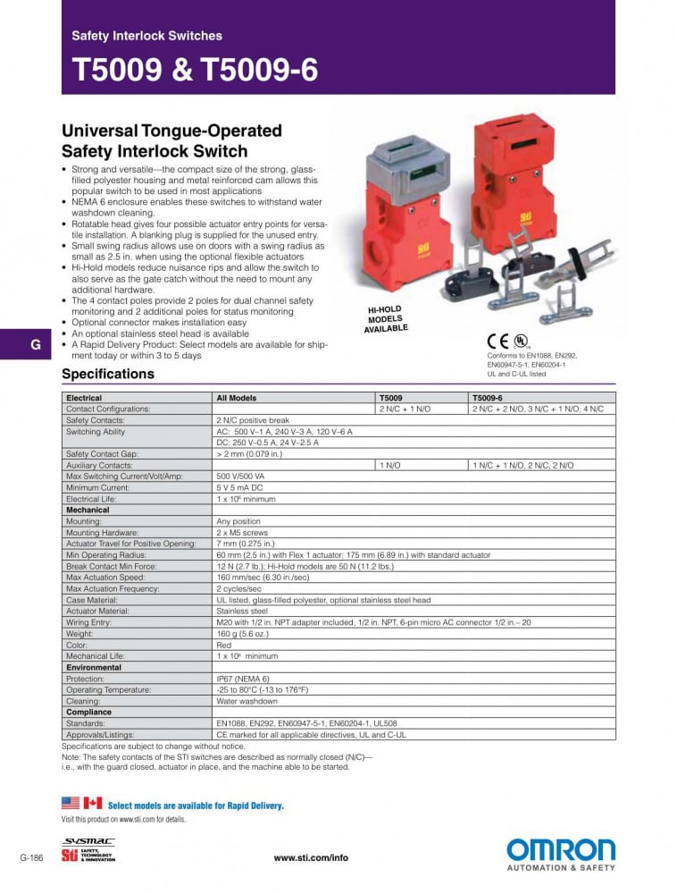 T5009 product document page 1