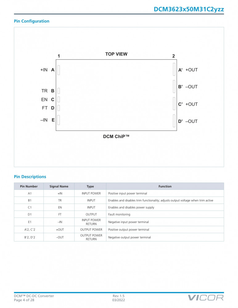 DCM3623T50M31C2T00 technical document page 4
