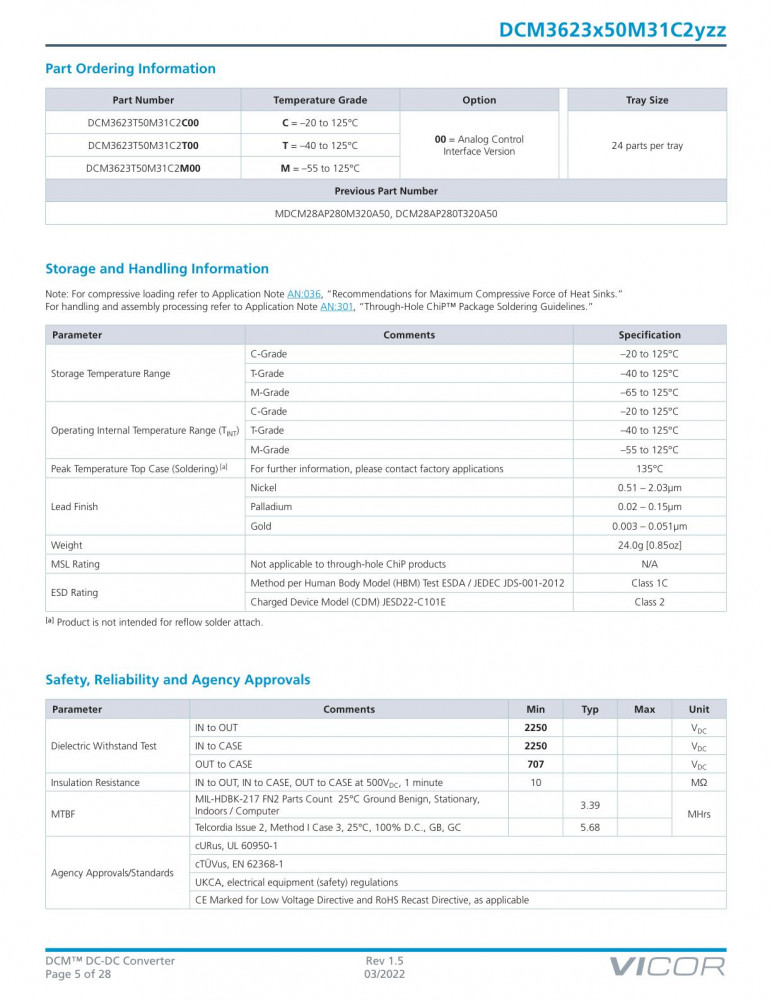 DCM3623T50M31C2T00 technical document page 5