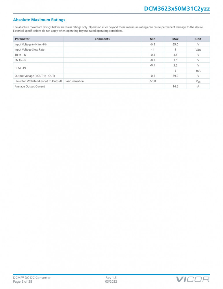 DCM3623T50M31C2T00 technical document page 6