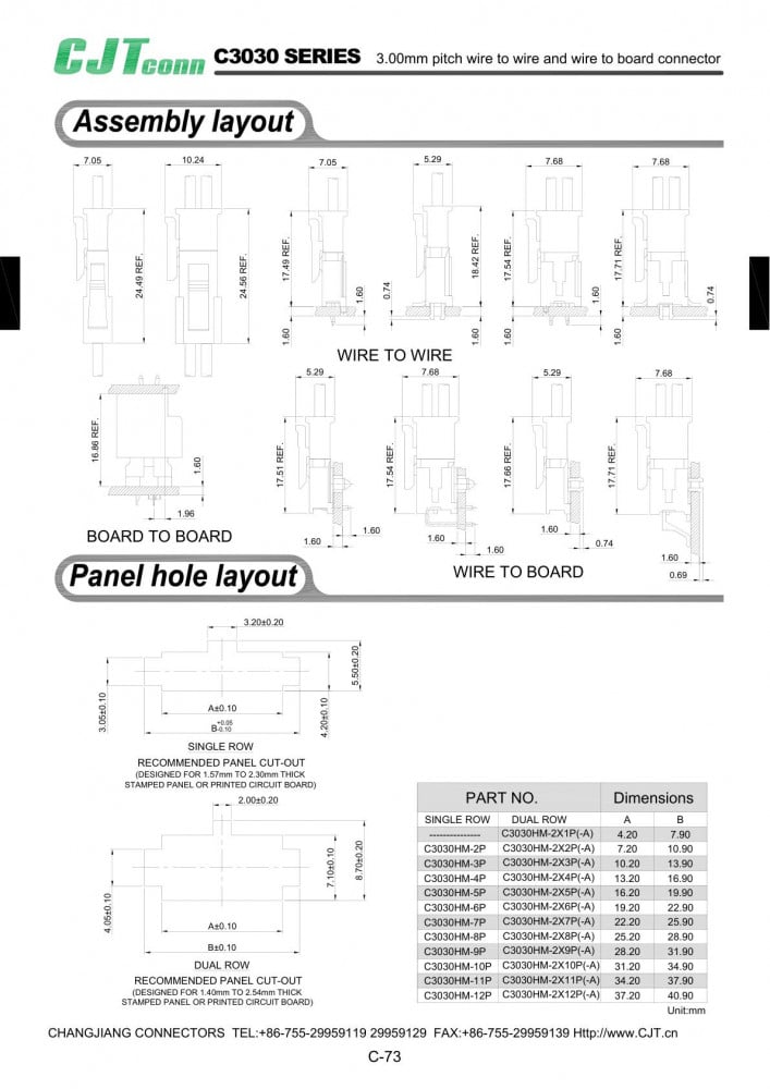 CJT C3030 series technical document page 2