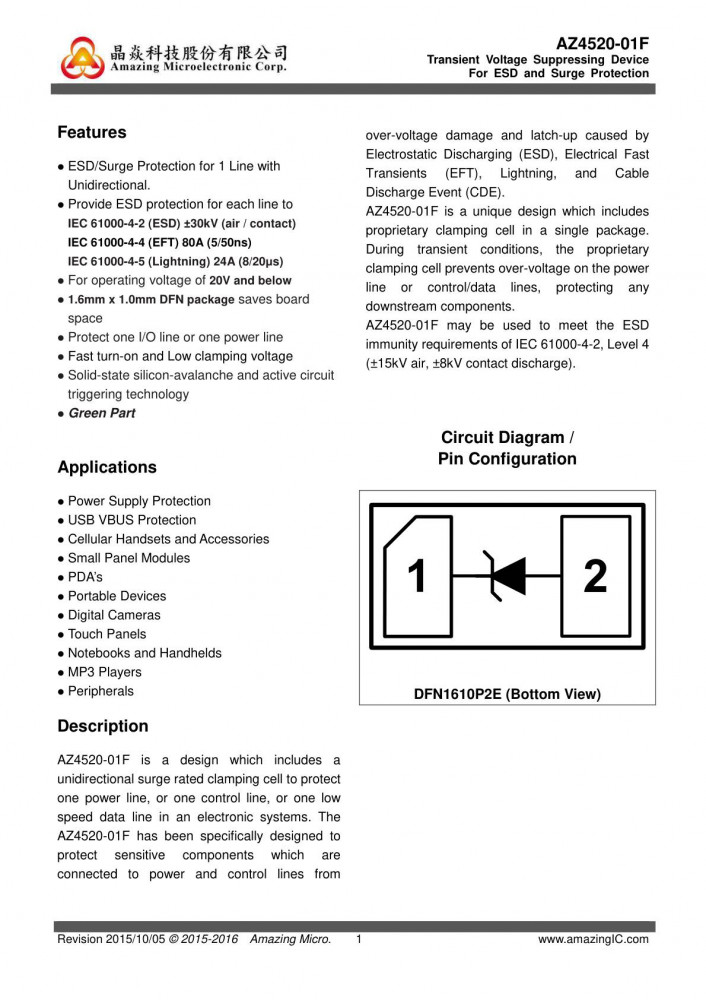 AZ4520-01F datasheet page 1