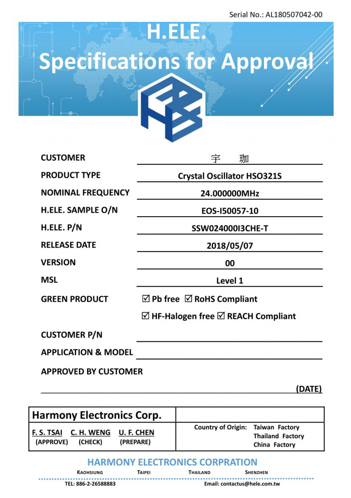 HSO321S datasheet page 1